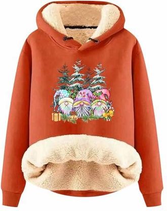 Generic Pull De Noel Femme Pull Noel Femme Sweat Noel Coupe Cool Confortable Sweat Automne Hiver Col Rond Manches Longues Velours Hoodie Saisonnier