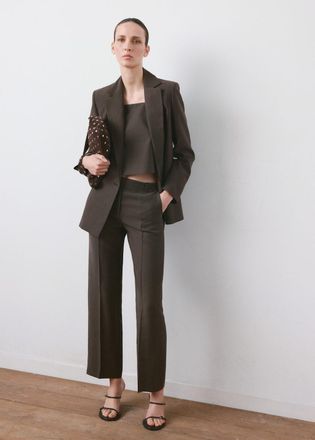 Mango Gilet de costume lyocell chocolat - Femme - XXS - MANGO