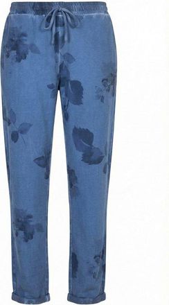 Miamoda Schlupfhose Schlupfhose Joggpants Jeansoptik Blumenmuster