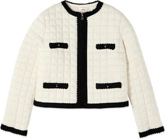 Oltre Femme, Vestes, Blanc, Taille: 46 FR Doudoune l&eacute;g&egrave;re matelass&eacute;e bicolore