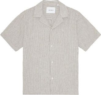 Les Deux Homme, Chemises, Beige, Taille: XL Lukas Striped Short-Sleeve Shirt