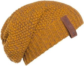 Knit Factory Bonnet Coco - Bonnet Femme - Beanie Hiver - Bonnet Chaud - Bonnet tricot&eacute; - Ocre/Tobacco - One Size - 30% Laine, 70% Acrylique