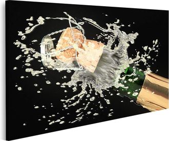 Islandburner Prime Bild auf Leinwand Champagnerflasche auf einem schwarzen Bilder Wandbilder Poster