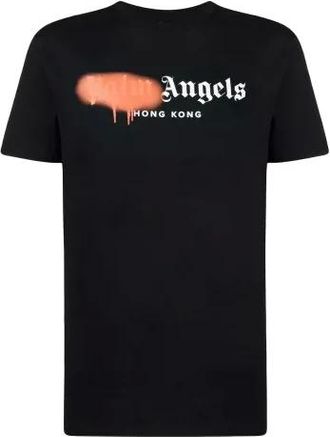 Palm Angels Homme, Tops, Noir, Taille: S T-shirt Noir avec Logo