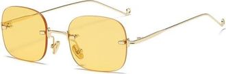 Generic Lunettes De Soleil Femmes Carr&eacute; Sans Monture Cercl&eacute;es Tendance F&ecirc;te Vacances Plage(Yellow)
