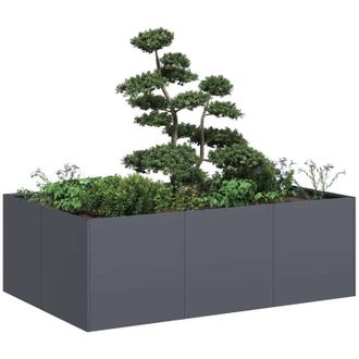 vidaXL Vidaxl - Jardini&egrave;re en acier lamin&eacute; &agrave; froid 120x80x40 cm - Fond ouvert pour drainage - Design moderne pour balcons et patios