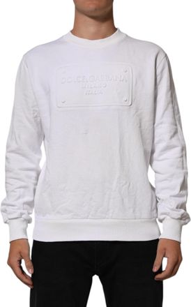 Dolce & Gabbana Logo-Embossed Cotton Sweatshirt - White