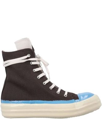 Rick Owens baskets montantes à lacets - Marron
