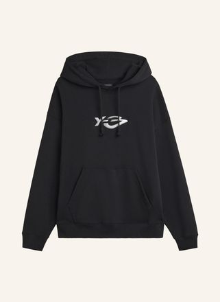 Yohji Yamamoto Y-3 Liquid Logo Kapuzenjacke, French Terry schwarz