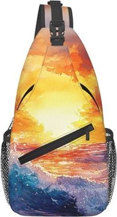 Generic Sac &agrave; dos &agrave; bandouli&egrave;re sur le th&egrave;me de loc&eacute;an, coucher de soleil pour homme, sac &agrave; dos de randonn&eacute;e pour homme