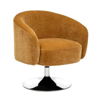 Atmosphera Atmosphera - Fauteuil Pivotant Velours Edith 73cm Ocre