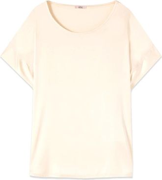 Oltre Femme, Blouses et Chemises, Blanc, Taille: 46 FR Viscose Satin Blouse
