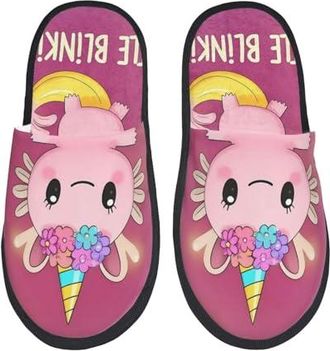 Generic Axolotl Mignon Homme Femme Pantoufles Antid&eacute;rapantes Chaussons Chaud Slippers Pour Ext&eacute;rieur Maison Hiver L