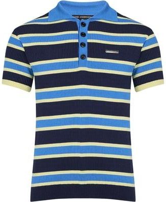 Andersson Bell Polo manches courtes &agrave; rayures en coton et laine