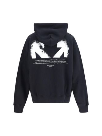 Off-white Mens Half Arrows Skate Hoodie Black Cotton Sweatshirts Sweater