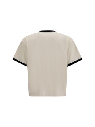 Versace Mens Cotton Jersey T-Shirt With Poplin Balloo Dirty White T-Shirts And Polos