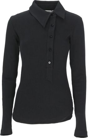 The Attico Femme, Pulls, Noir, Taille: 34 FR Haut en maille c&ocirc;tel&eacute;e &agrave; col