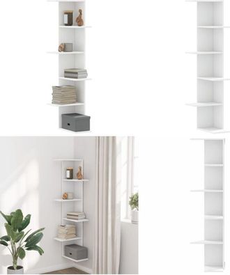vidaXL Wand-Eckregal Wei&szlig; 36,5x36,5x140 cm Holzwerkstoff - Wand Regal - Eckschrank - Holzregal - Regal Wei&szlig; - M&ouml;bel Online Kaufen - Home & Living
