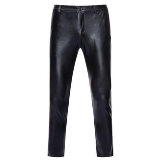 Generic Pantalon de danse extensible dor&eacute; brillant pour homme - Pantalon de danse confortable et d&eacute;contract&eacute; pour les artistes de sc&egrave;ne, Noir, 3XL