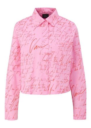 s.Oliver Langarmbluse Bluse Verk&uuml;rzte Hemdbluse aus Popeline mit All-over-Print