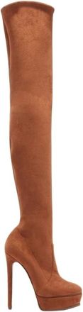 Casadei Femme, Chaussures, Brun, Taille: 37 1/2 EU Flora Over-knee Bottes