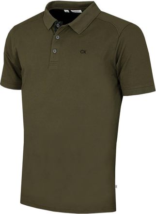 Calvin Klein Herren Campus 3 Knopf Kragen Polo Hemd - Olivgrünes Tarnmuster - XL