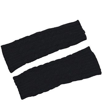 ACVIP Mitaines torsad&eacute;es en tricot torsad&eacute; pour femme - Noir - Taille unique