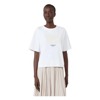 Max Mara Regular Jersey Interlock T-Shirt - - Tops - Damen - Wei&szlig; - XS