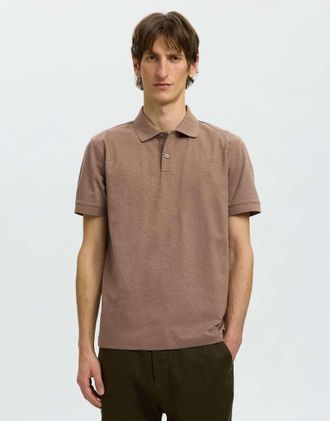 Selected T-Shirt in Chocolate Chip-Braun