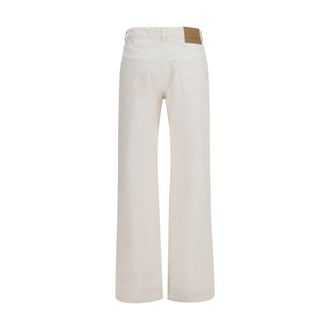 Ami Womens White Cotton Straight-Leg Jeans Clothing