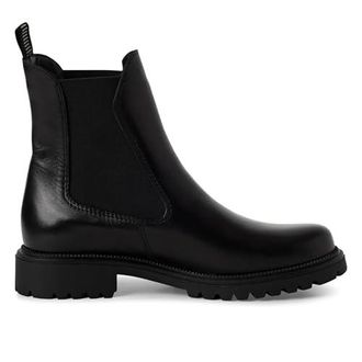 Infinity Leather Bottines Chelsea Classiques Hautes en Cuir Noir Pour Femmes