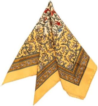 Herm&egrave;s Pre-owned Chasse en Inde Scarf - Femme - Pre-owned - Jaune - Taille: ONE Size