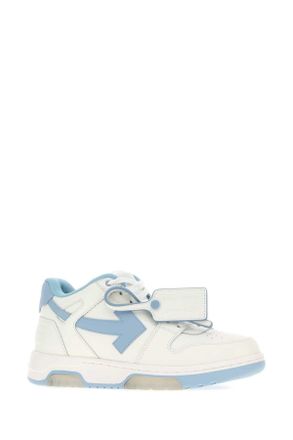 Off-white Womens White Leather Out Of Office Sneakers White-Light Blue White/light