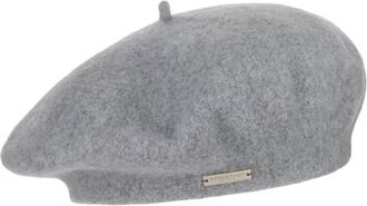 Seeberger Beret Woolmark pour Femme Beret Basque d&acute;Hiver (Taille Unique - Gris Clair)