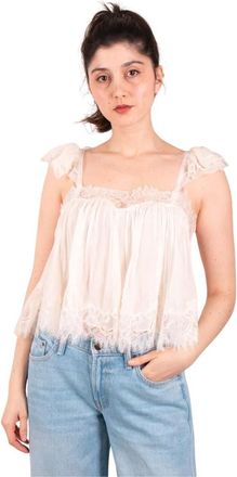 LoveShackFancy Loveshackfancy, Femme, Tops, Beige, Taille: 38 FR Lova Top