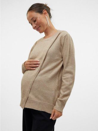 Mama Licious Strickpullover MLNEWANNE IRIS L/S KNIT TOP 2F NOOS Kunstfaser, regular fit