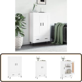 vidaXL Buffet haut blanc 69,5x31x115 cm bois dingénierie - Buffet Design Moderne - Buffet Blanc - Meuble Rangement - Armoire Murale - Commode Élégante