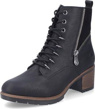 Rieker Bottines à Lacets pour Femme 77520, Noir 00., 39 EU