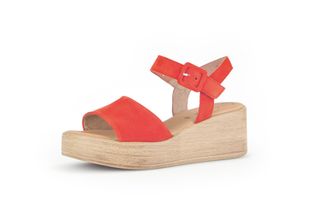 Gabor Damen Keilsandalen, Frauen Sandalen,Freizeitschuhe,offene Schuhe,Strandschuhe,Keilsandaletten,Keilabsatz,hoch,Pumpkin (Holz),40 EU / 6.5 UK