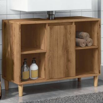 vidaXL Badschrank Braun Artisan-Eiche 80x33x60 cm Holzwerkstoff - Vidaxl