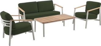 Jardideco Salon de jardin Dekoa en alu et pin - 4 places - Jardideco