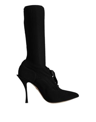 Dolce & Gabbana Schwarze Stiletto-Absatz Stiefel Halbhochschuhe