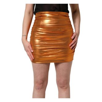Dolce & Gabbana Mini-Rock mit Raffungen und figurbetonter Passform - - Skirts - Damen - Orange - L