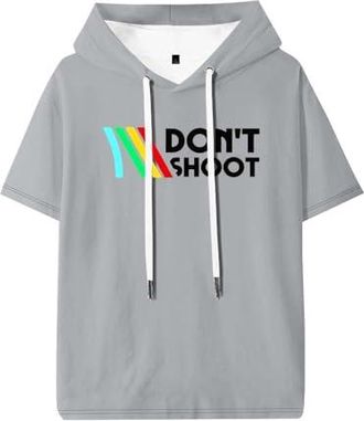 Generic Arc Raiders Dont Shoot T-shirts &agrave; capuche unisexe &agrave; manches courtes V&ecirc;tements d&eacute;contract&eacute;s, gris, XXL