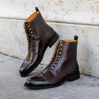 Bexley Enfield II Gomme city - Boots homme chocolat patin&eacute;