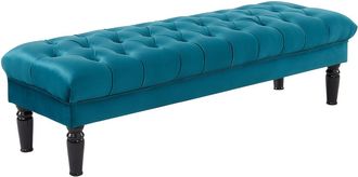 Vente-Unique Sitzbank - Samt - Blaugr&uuml;n - Rinaldo