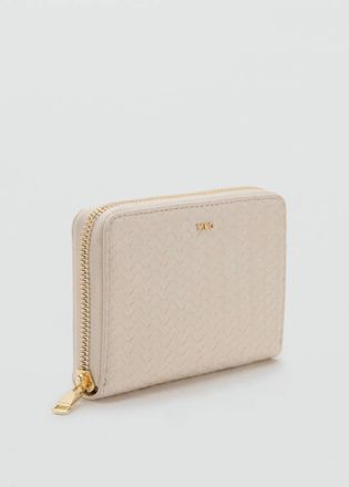 Mango Geflochtene mittelgro&szlig;e Brieftasche cremewei&szlig; - Damen - Einheitsgr&ouml;&szlig;e - MANGO