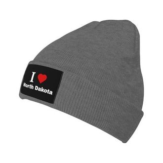 Generic Classique Bonnet Tricot&eacute;, I Love Le Dakota du Nord, Unisexe Beanie Hiver, Tricoter Chapeau pour Ski, Femme, Adultes