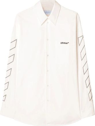 Off-white Homme, Chemises, Blanc, Taille: L Diag Outl Popl Over Shirt