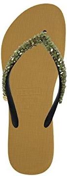 UZURII | Classic Aby Army Green - Oker | Tongs pour femme | Sandales confortables et &eacute;l&eacute;gantes faites &agrave; la main | Pour int&eacute;rieur et ext&eacute;rieur 39/40